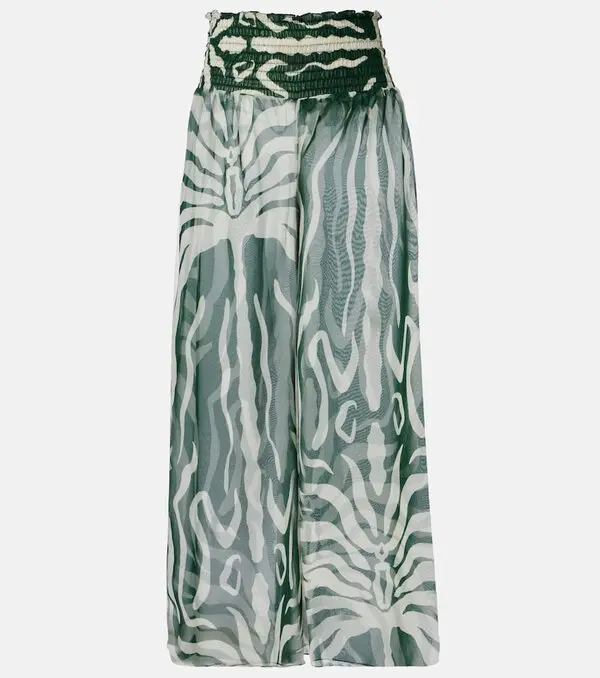 Johanna Ortiz Printed Wide-leg Pants - Green