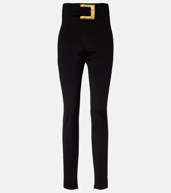 Balmain High-rise Slim Pants - Black