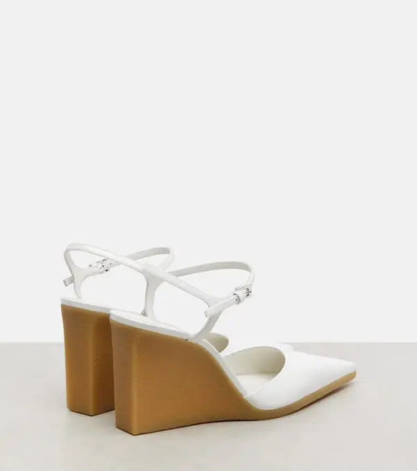 Alaïa 90 Patent Leather Wedge Slingback Pumps