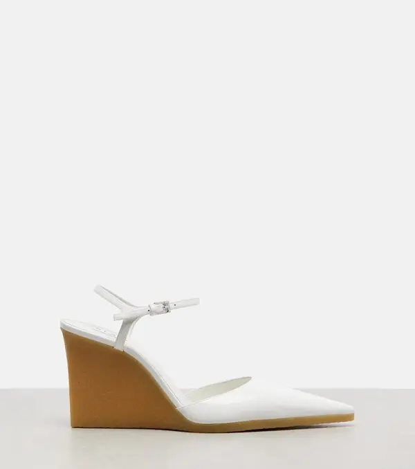 Alaïa 90 Patent Leather Wedge Slingback Pumps