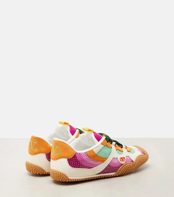 Valentino Garavani Amphibia Leather-trimmed Sneakers - Multicoloured