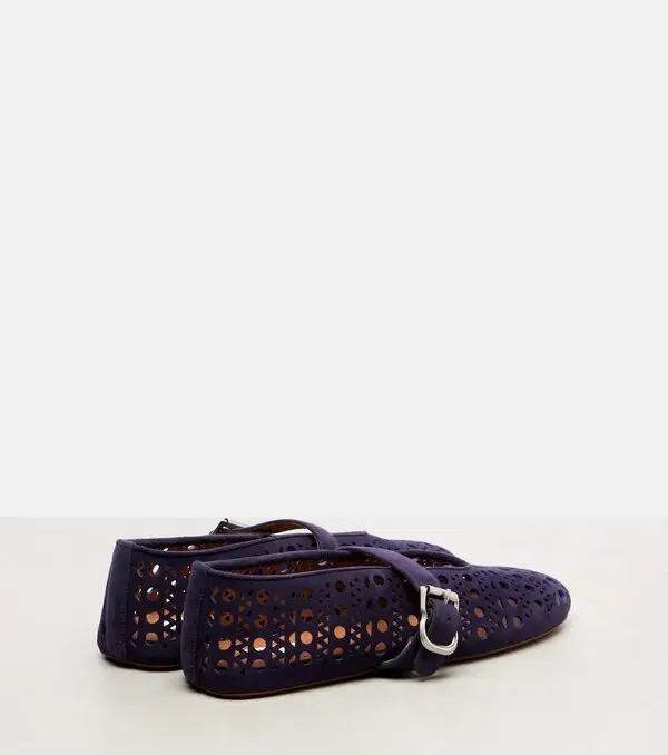 Alaïa Vienne Suede Ballet Flats - Purple