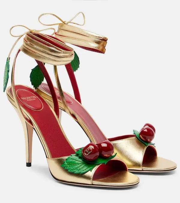Valentino Garavani Metallic Leather Sandals - Gold