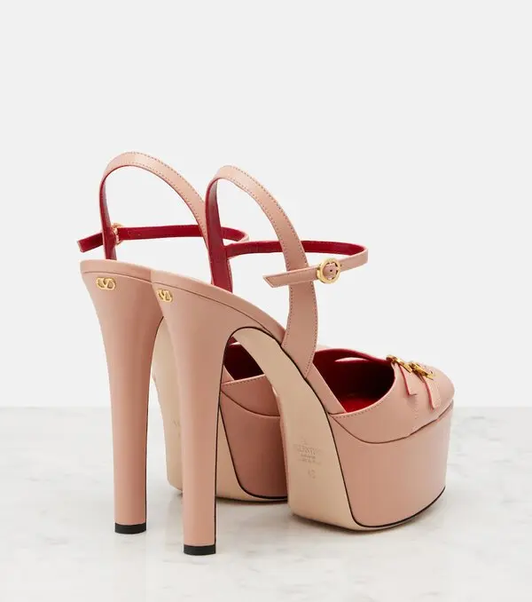 Valentino Garavani Crasher 145 Leather Platform Pumps - Pink