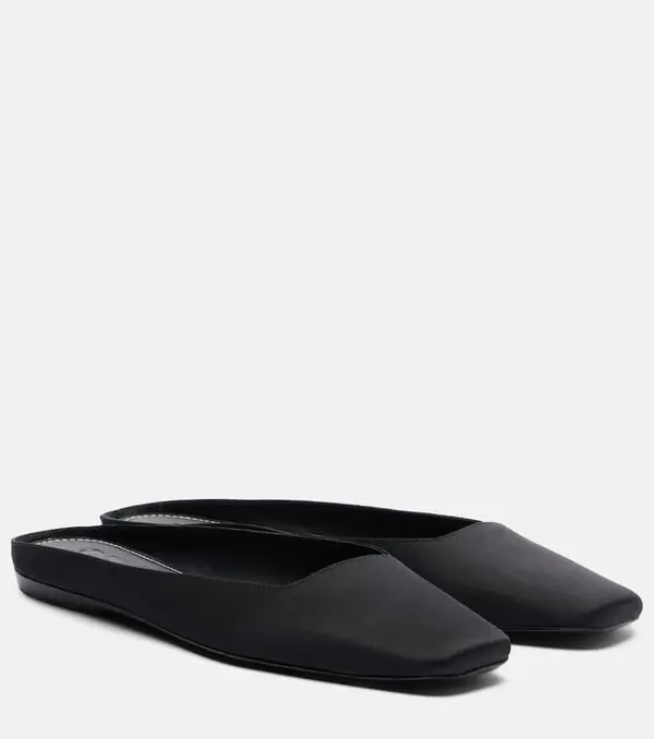 Staud Otto Satin Mules - Black