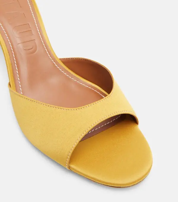 Staud Brigitte Leather-trimmed Mules - Yellow