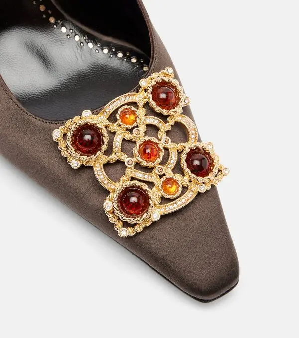 Manolo Blahnik Cupida 70 Embellished Slingback Pumps