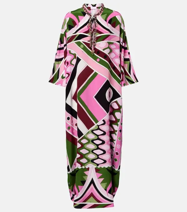 Emilio Pucci Printed Silk Satin Kaftan