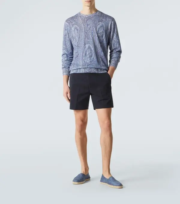 Etro Paisley Gabardine Espadrilles - Blue
