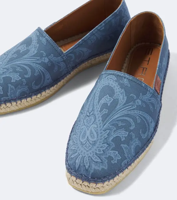 Etro Paisley Gabardine Espadrilles - Blue