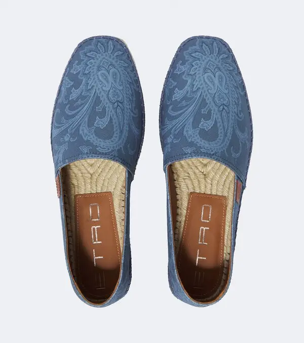 Etro Paisley Gabardine Espadrilles - Blue