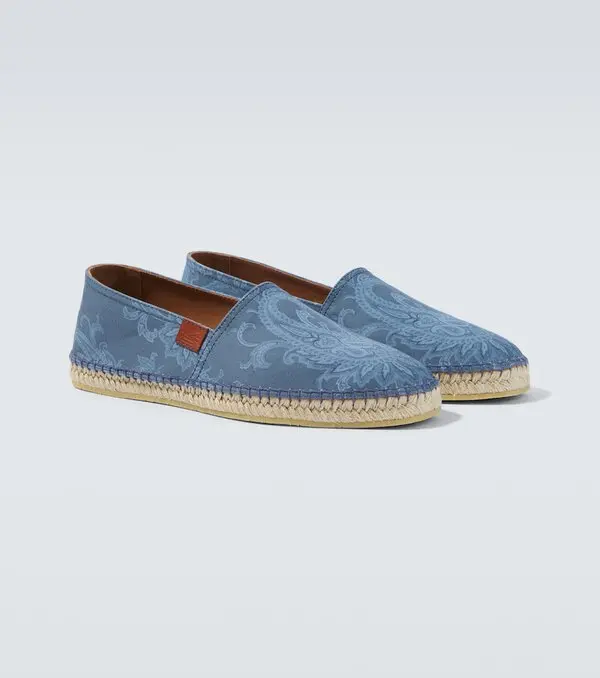 Etro Paisley Gabardine Espadrilles - Blue