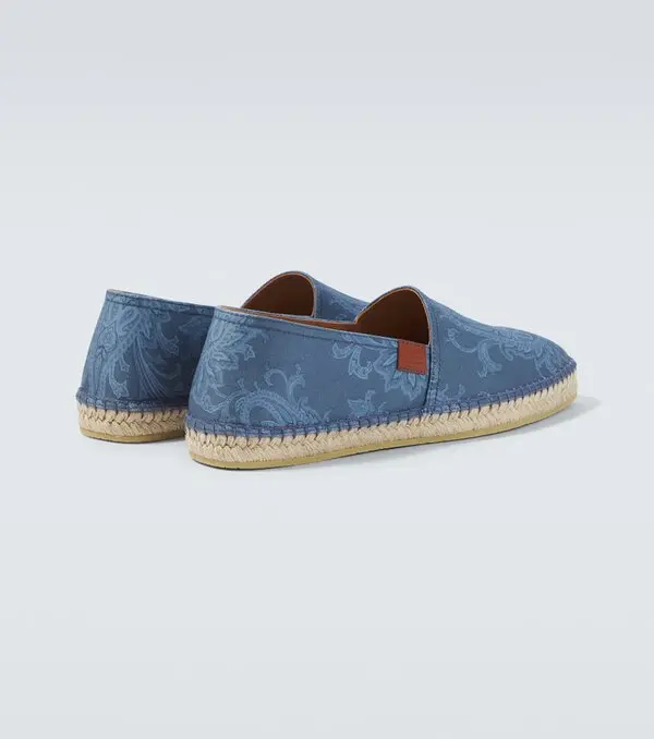 Etro Paisley Gabardine Espadrilles - Blue