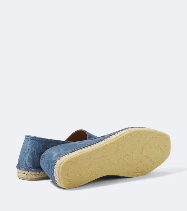 Etro Paisley Gabardine Espadrilles - Blue