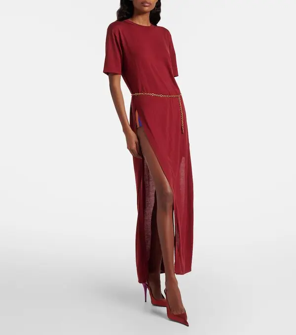 Saint Laurent Deroche Crêpe Satin Slingback Pumps - Red