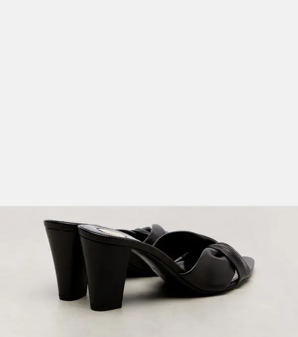 Saint Laurent Franciane 25 Leather Mules - Black
