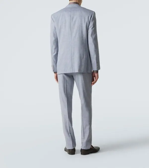Canali Linen And Wool Suit - Blue