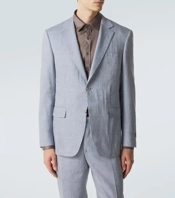 Canali Linen And Wool Suit - Blue
