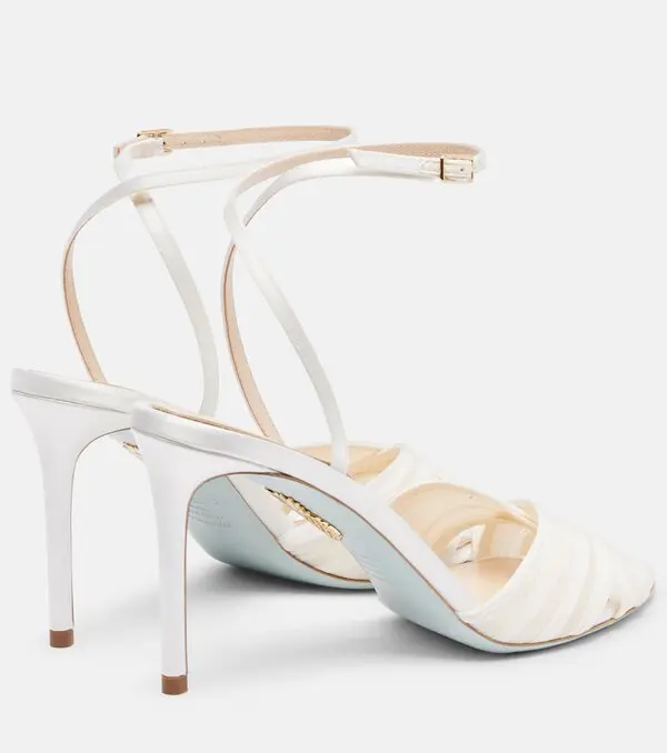 AQUAZZURA Voile Satin And Chiffon Sandals - White