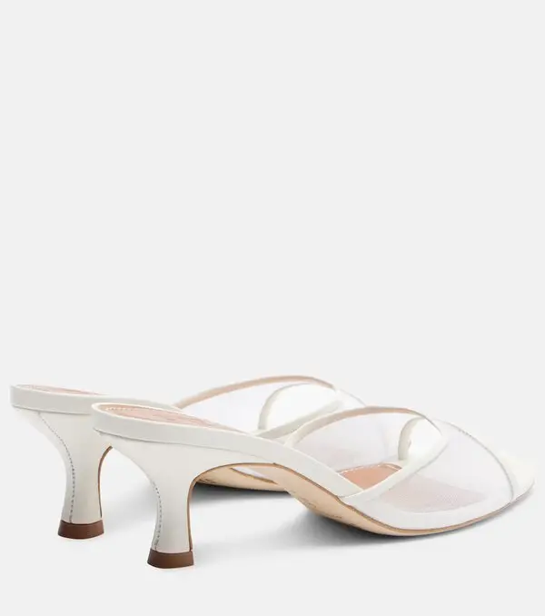 Staud Brigitte Mesh Mules - White