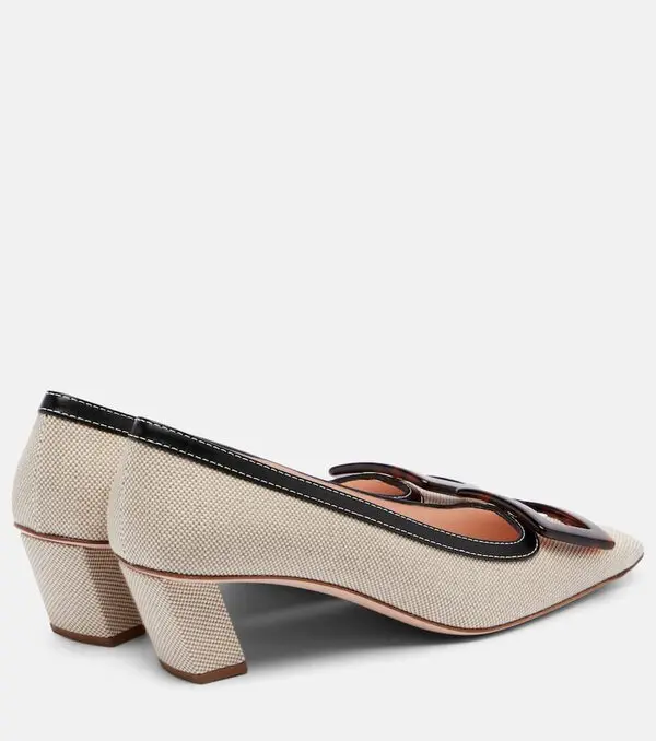 ROGER VIVIER Belle Vivier 45 Canvas Pumps - Beige
