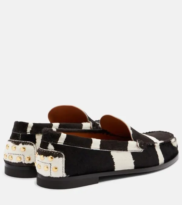 TOD'S Printed Calf Hair Loafers - Brown