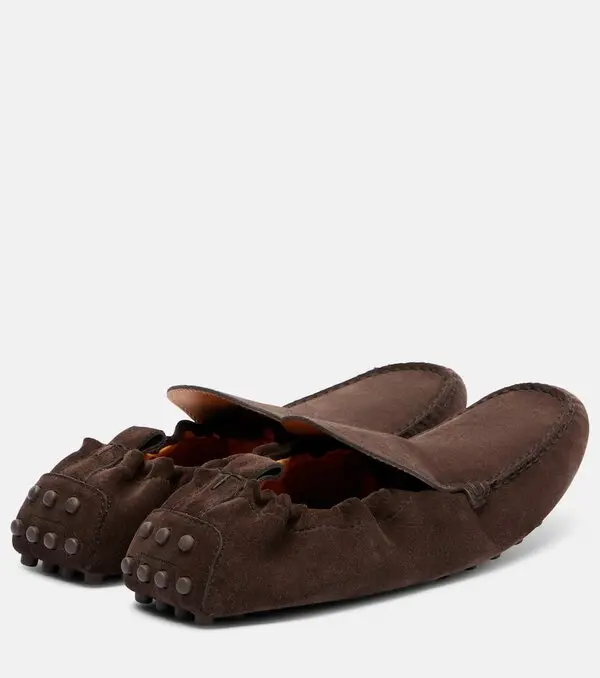 TOD'S Suede Loafers - Brown