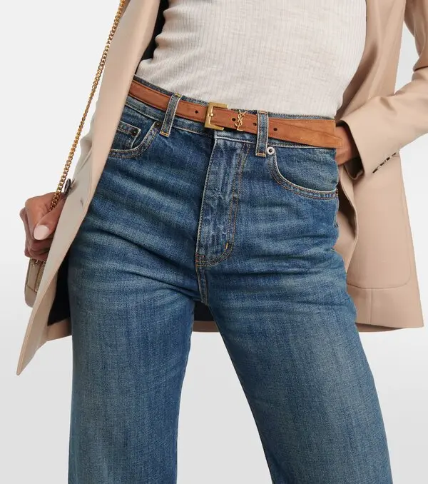 Saint Laurent Cassandre 20 Suede Belt