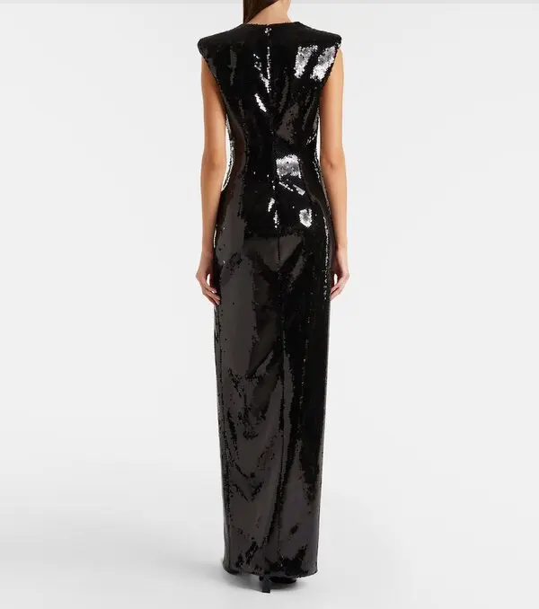 Balmain Chain-detail Sequined Gown