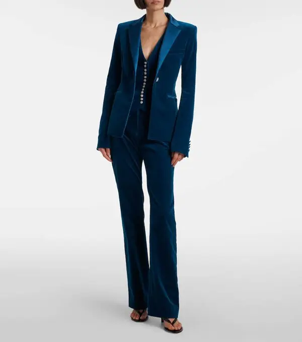Rabanne Cotton-blend Velvet Flared Pants