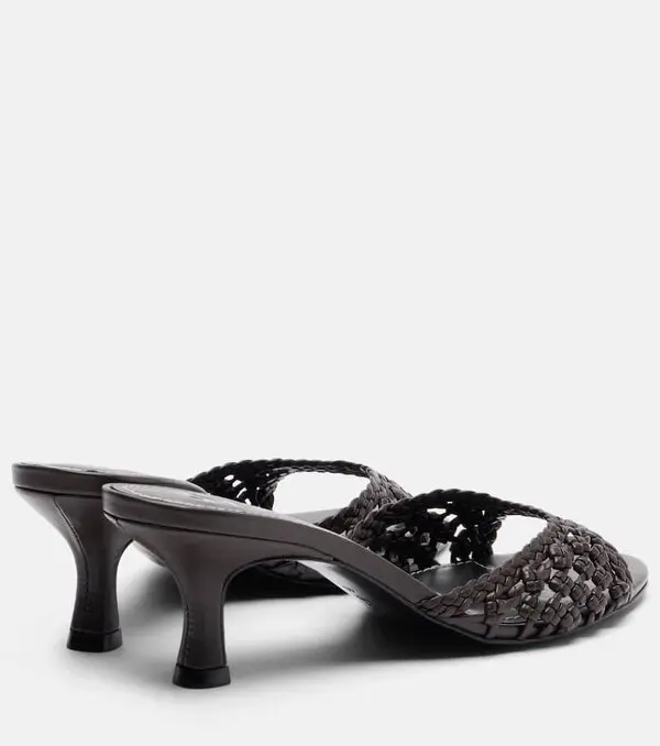 Staud Brigitte Woven Leather Mules