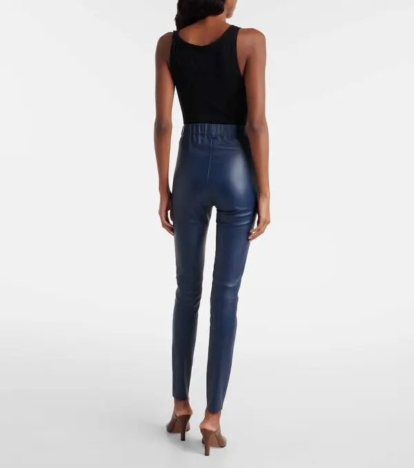 JOSEPH Leather Leggings - Blue
