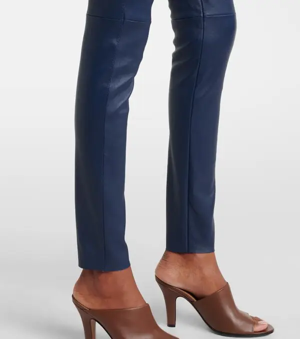 JOSEPH Leather Leggings - Blue