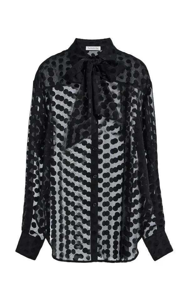 THE FRANKIE SHOP Peri Polka Dot Shirt - Black