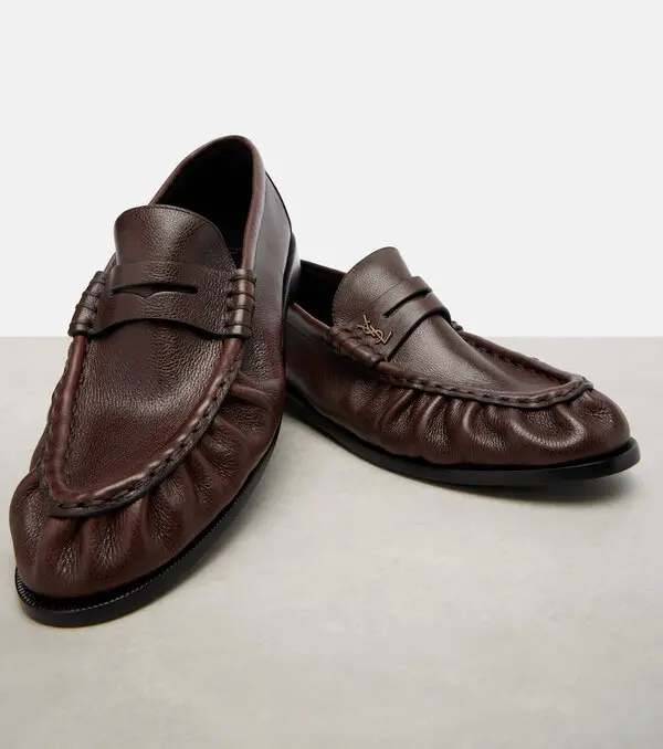 Saint Laurent Le Loafer Leather Penny Loafers