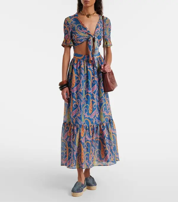 Etro Printed Cotton Espadrilles - Blue