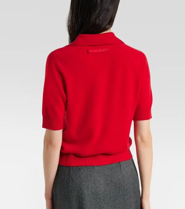 Victoria Beckham Wool Polo Shirt - Red