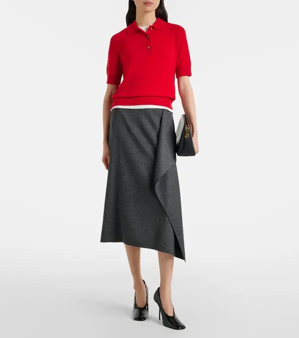 Victoria Beckham Wool Polo Shirt - Red