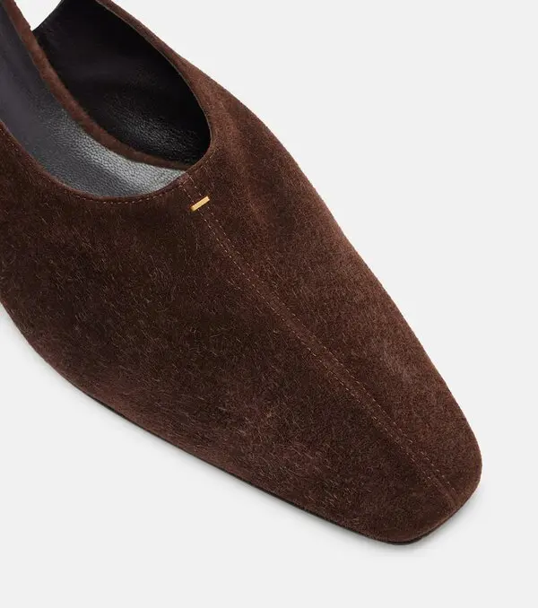 Khaite Cecilia Suede Slingback Flats - Brown
