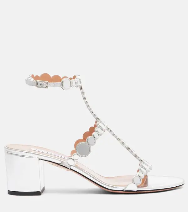 AQUAZZURA Afterglow 50 Leather Sandals