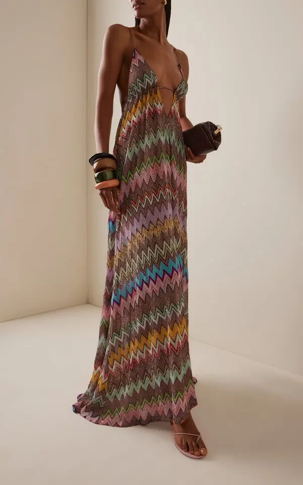 Missoni Metallic-Knit Maxi Cover-Up Dress - Multi | Editorialist