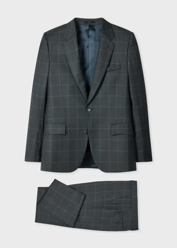 Paul Smith Classic-fit Dark Windowpane Check Wool Suit