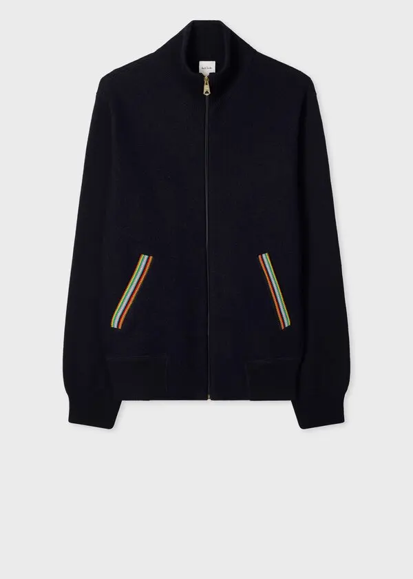 Paul Smith Merino Wool Knitted Jacket - Blue