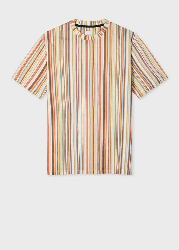 Paul Smith Painted Signature Stripe' Cotton T-shirt