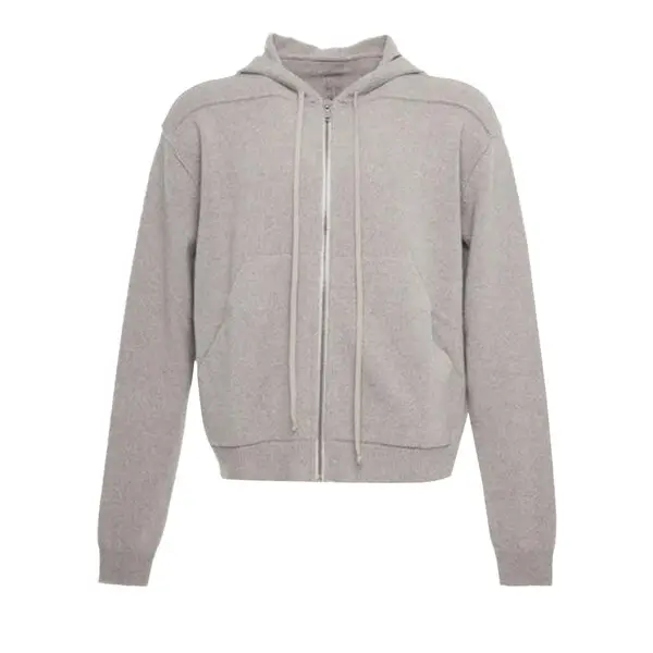 Rick Owens Giacca In Maglia Zipped Hoodie - White