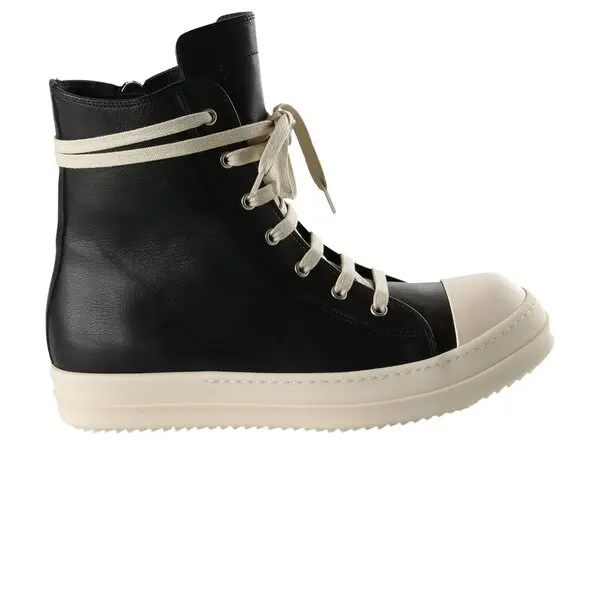Rick Owens Leather High-top Sneakers - Black