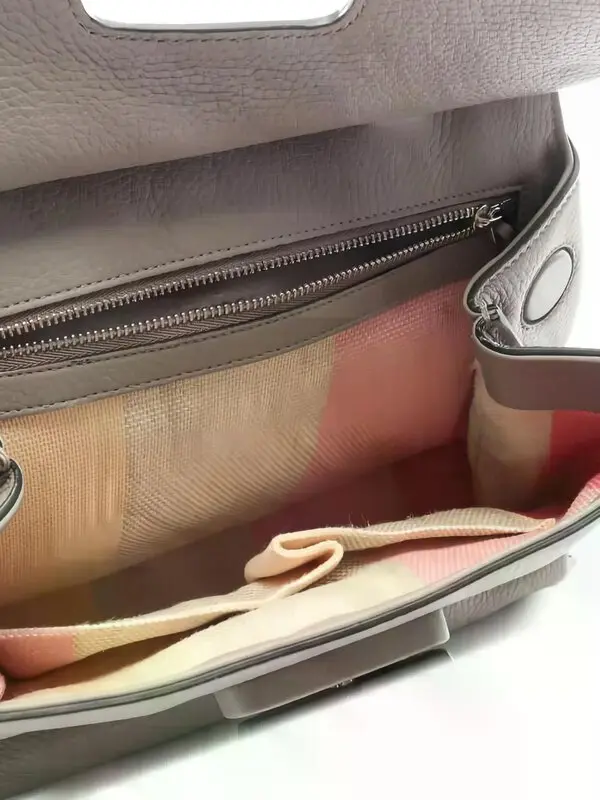 Gucci 2000s Leather Bamboo Detail Top Handle Bag - Grey