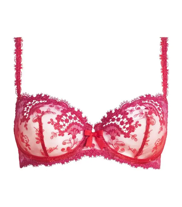 Simone Perele Lace Wish Balconette Bra - Red
