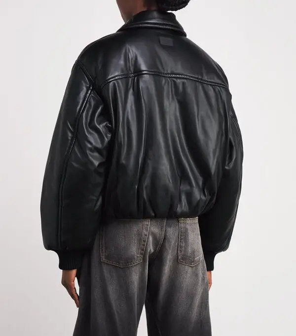 Acne Studios Faux Leather Bomber Jacket - Black
