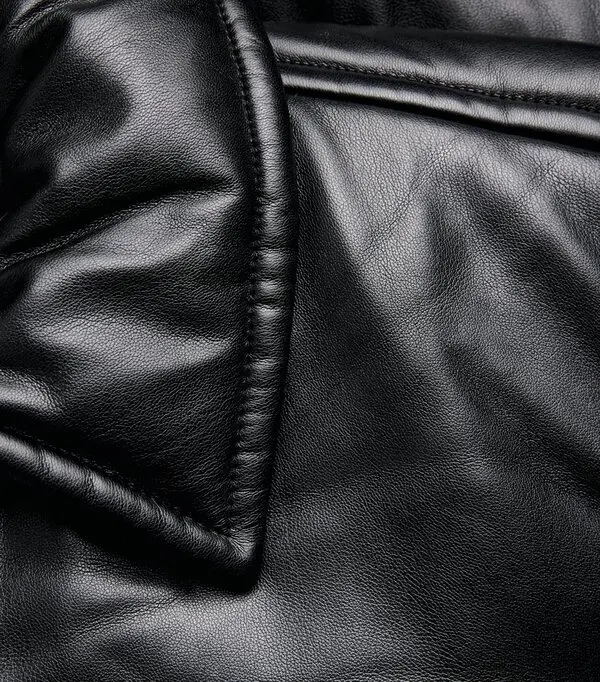 Acne Studios Faux Leather Bomber Jacket - Black